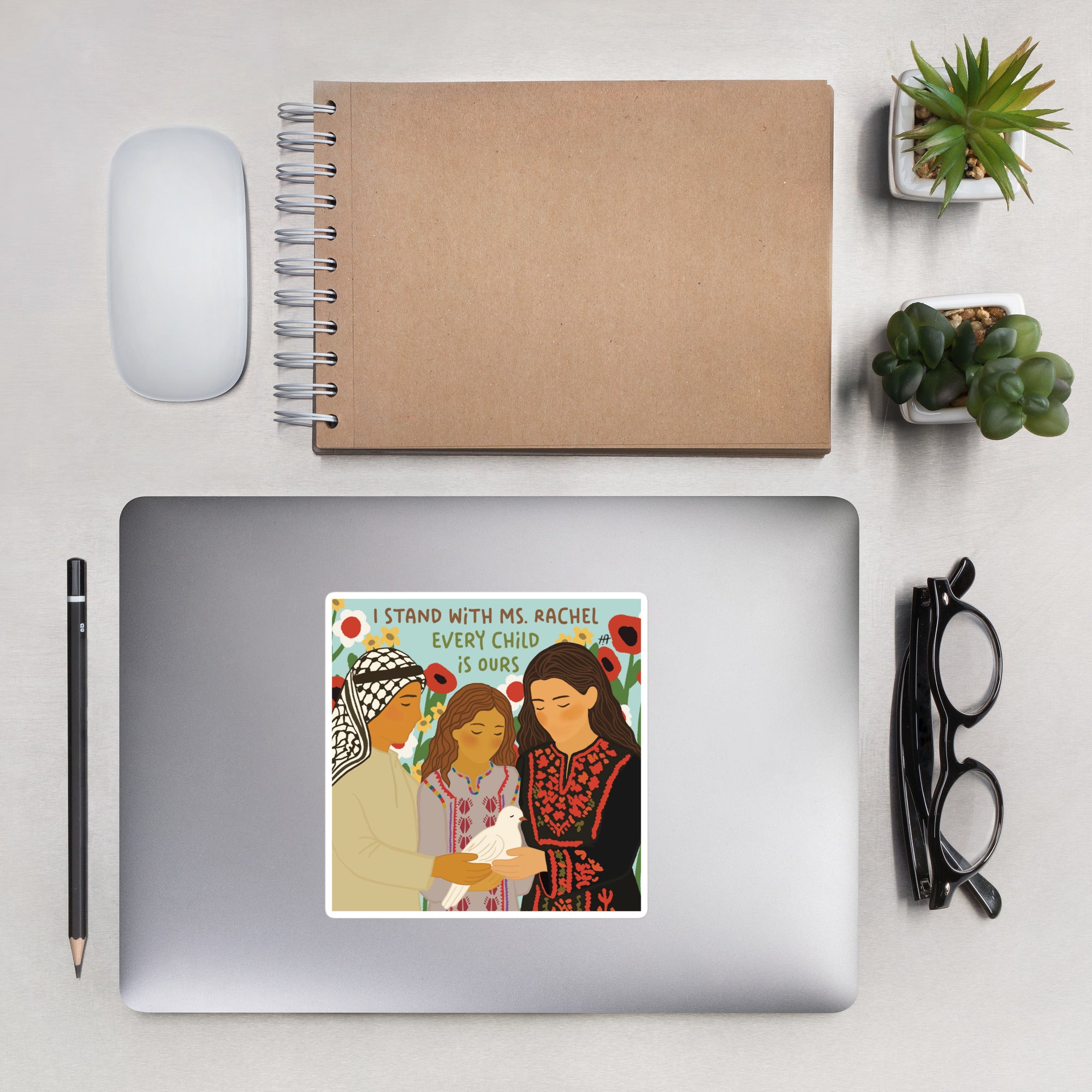 I Stand With Ms Rachel Illustration Bubble-free stickers – Friends of ...